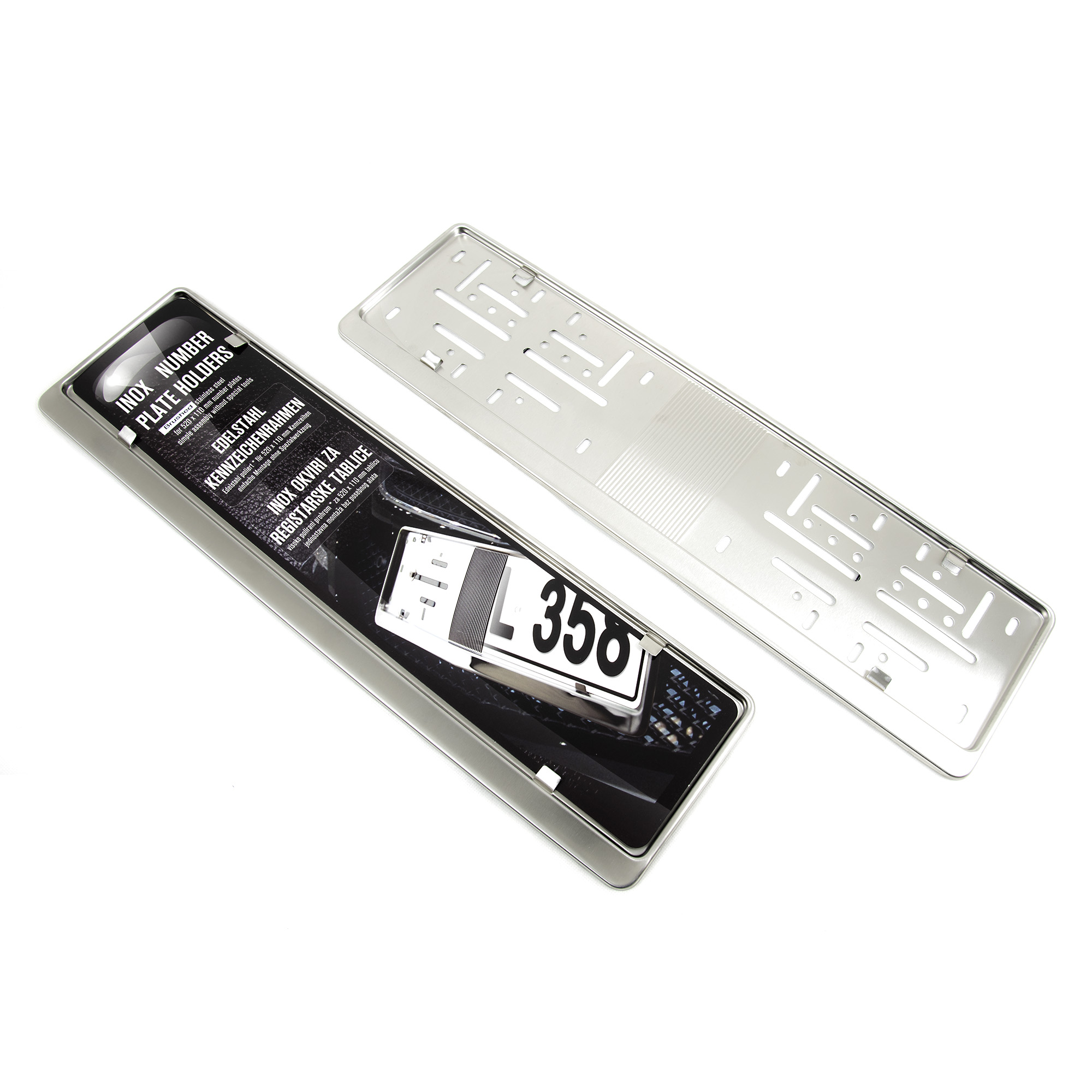 2x Premium Auto Kennzeichenhalter 100% EDELSTAHL GEBÜRSTET für ... 2x Premium Auto Kennzeichenhalter 100% EDELSTAHL GEBÜRSTET für ...
