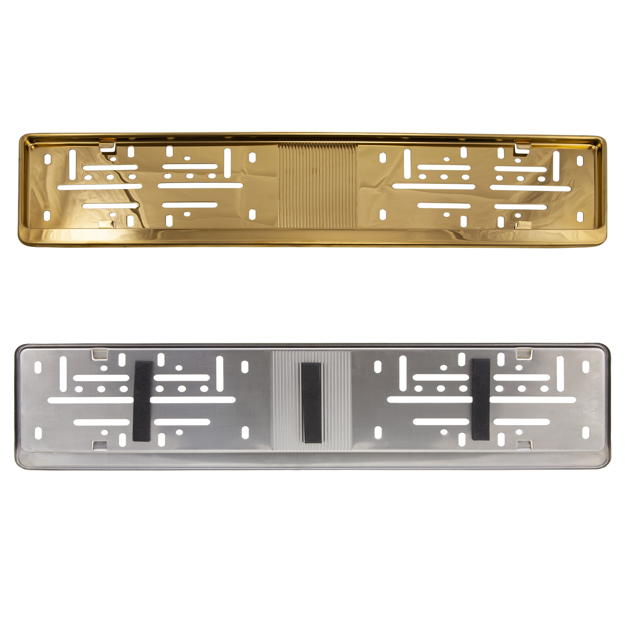 2x Premium Auto Kennzeichenhalter 100% EDELSTAHL GOLD poliert für ... 2x Premium Auto Kennzeichenhalter 100% EDELSTAHL GOLD poliert für ...